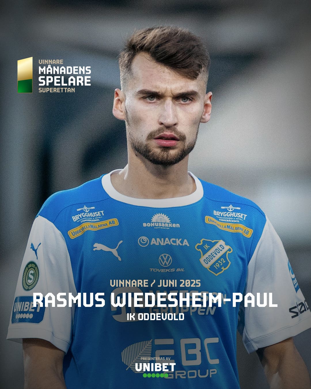 Månadens spelare i Superettan är Rasmus Wiedesheim-Paul! - IK Oddevold